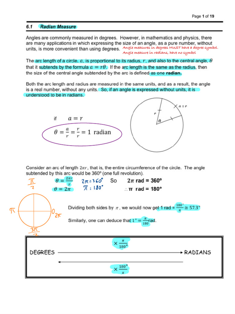Angle Measures in Degrees MUST Have A Degree Symbol. Angle Measure in ...