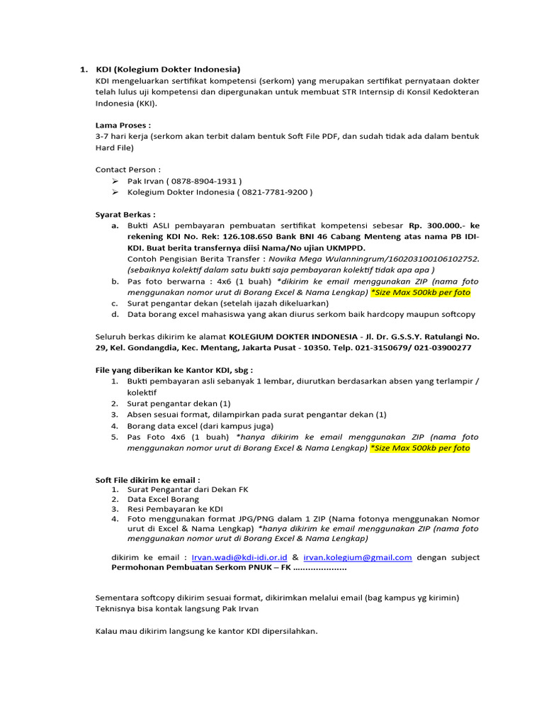 Persiapan Serkom Dan Internship | PDF