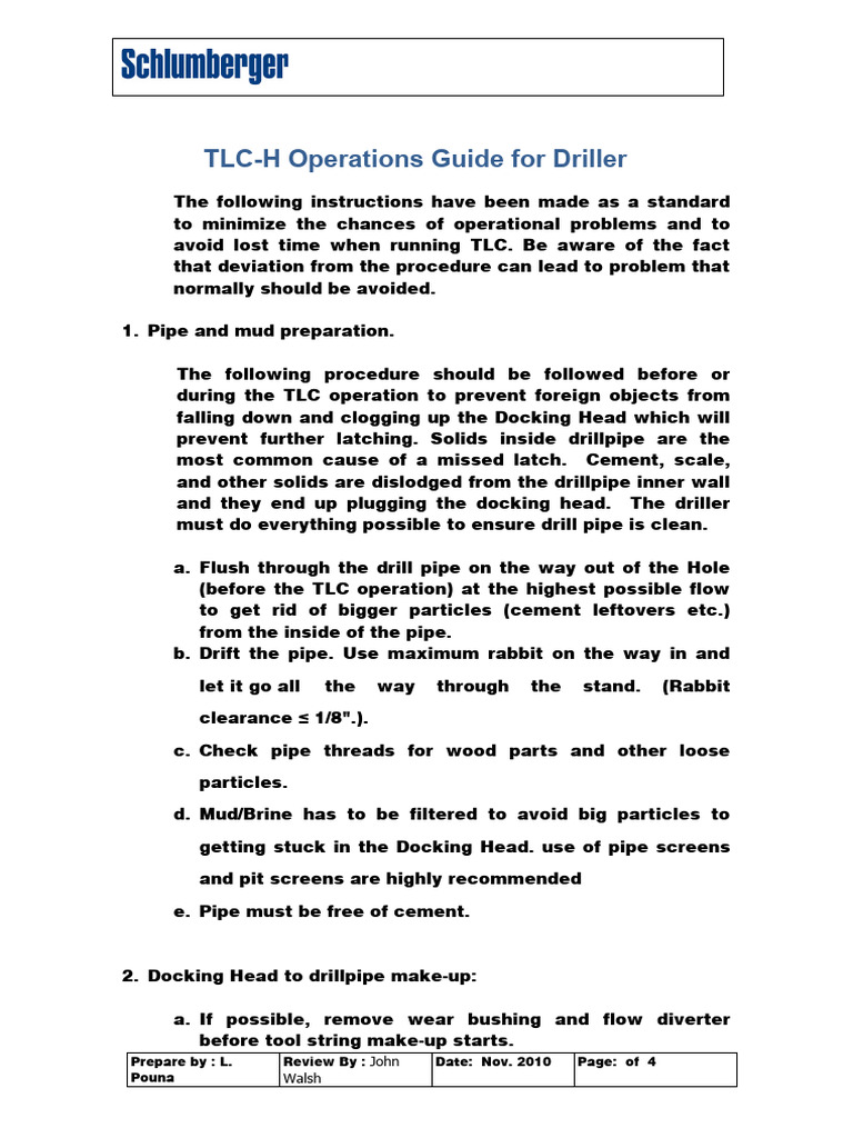 TLC - Driller Crew Instruction | PDF | Manufactured Goods | Equipment
