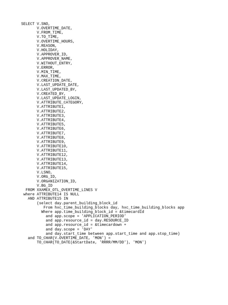 Overtime Query | PDF