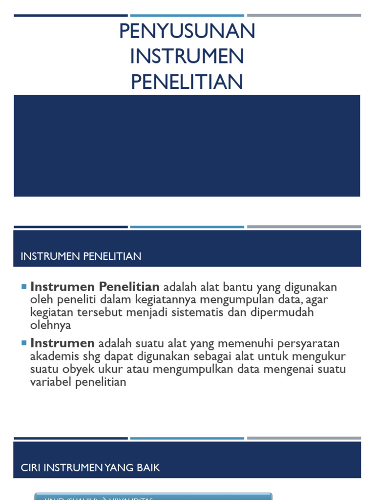 Panduan Penyusunan Instrumen Penelitian | PDF | Seni | Teknologi & Rekayasa