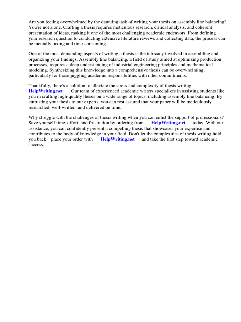 Thesis Help for Assembly Line Balancing | PDF | Mathematical Optimization | Algorithms