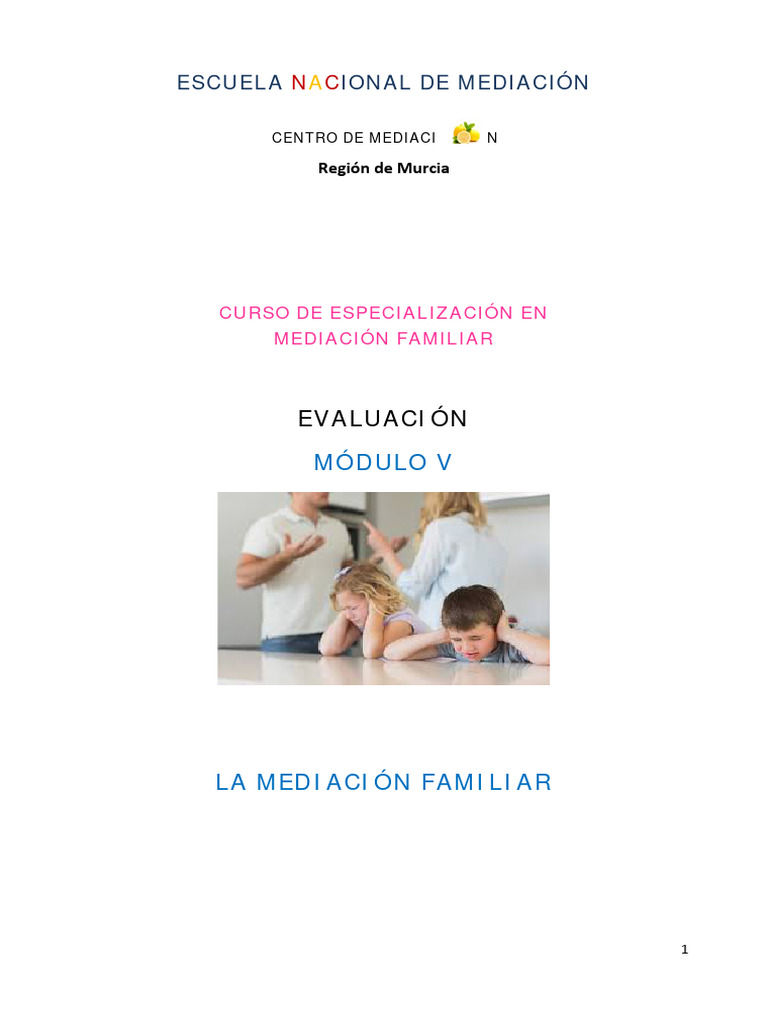 Manual Modulo 5 - Curso Mediacion Familiar | PDF | Mediación | Conflicto (proceso)