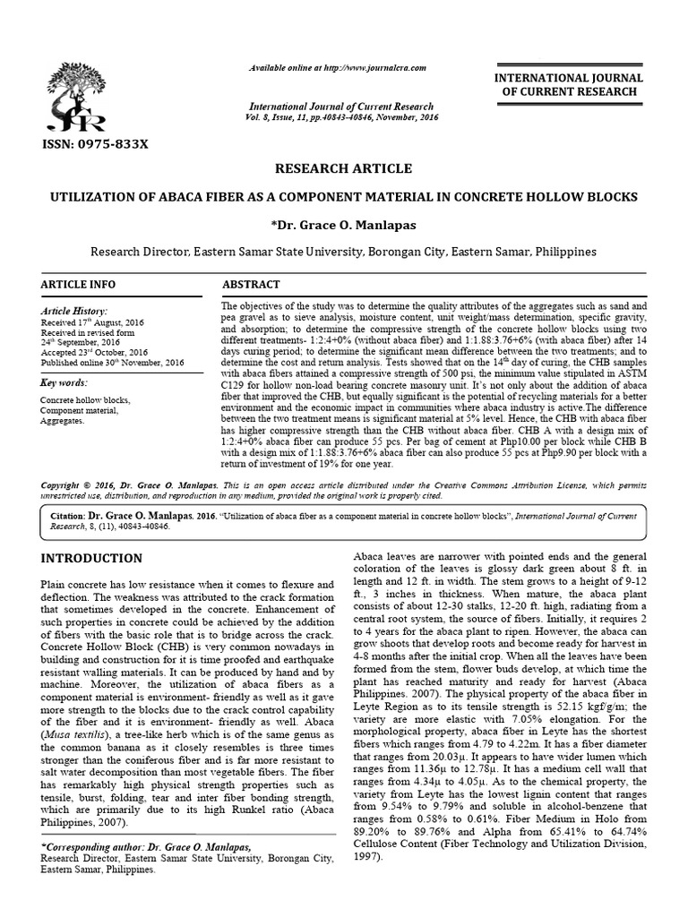 abaca fiber material | PDF | Concrete | Construction Aggregate