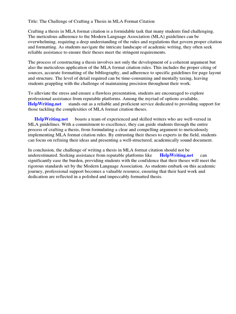 Mla Format Citation Thesis | PDF | Citation | Bracket