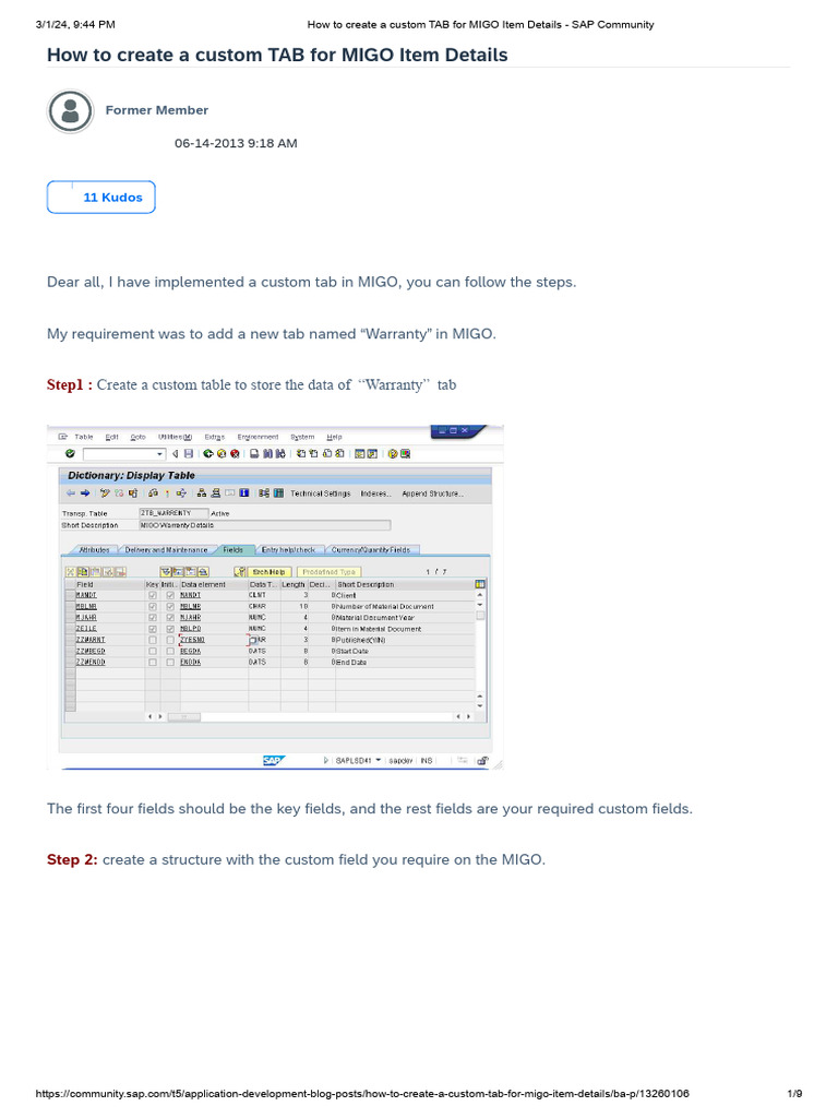 How To Create A Custom TAB For MIGO Item Details | PDF | Computer Science | Software Development