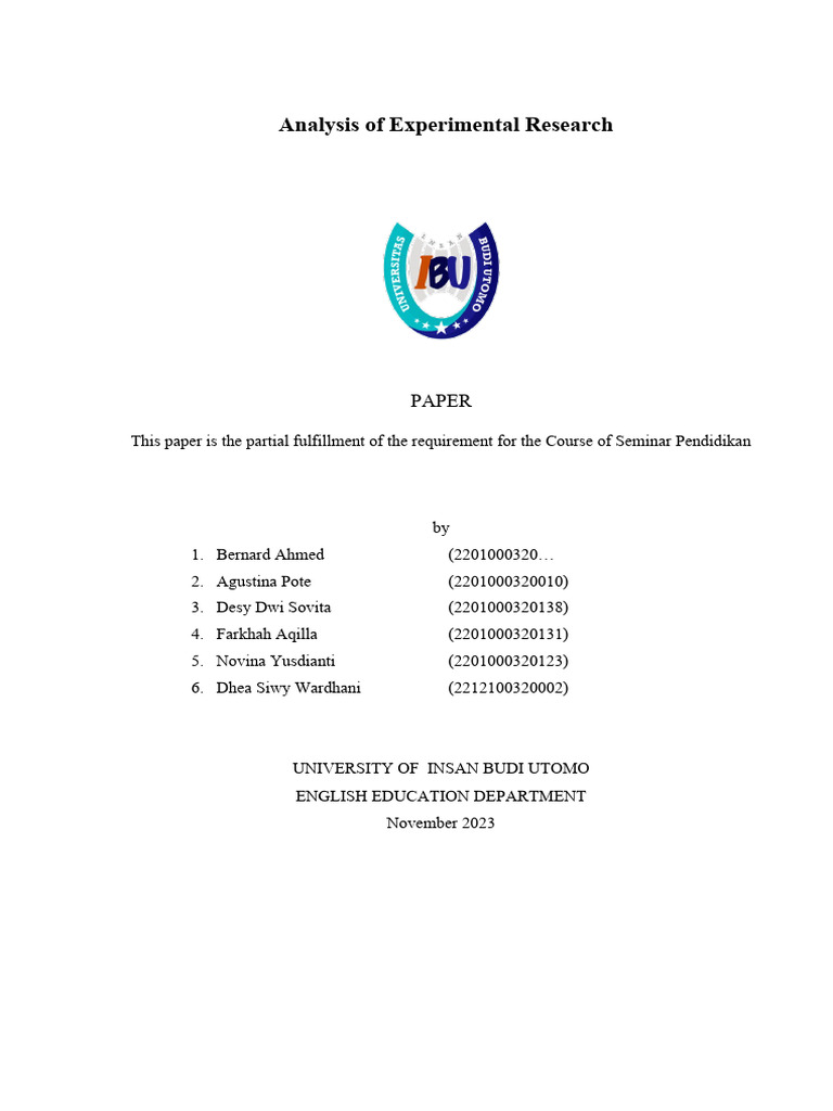 Makalah Seminar Pendidikan | PDF | Experiment | Causality