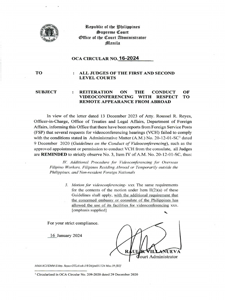OCA Circular No. 16-2024 | PDF