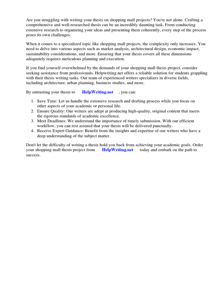 Shopping Mall Thesis Project PDF | PDF | Shopping Mall | Retail