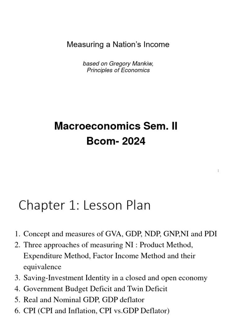 National Income Part1and2 - 2024 - Class Lecture | PDF | Cost Of Living ...