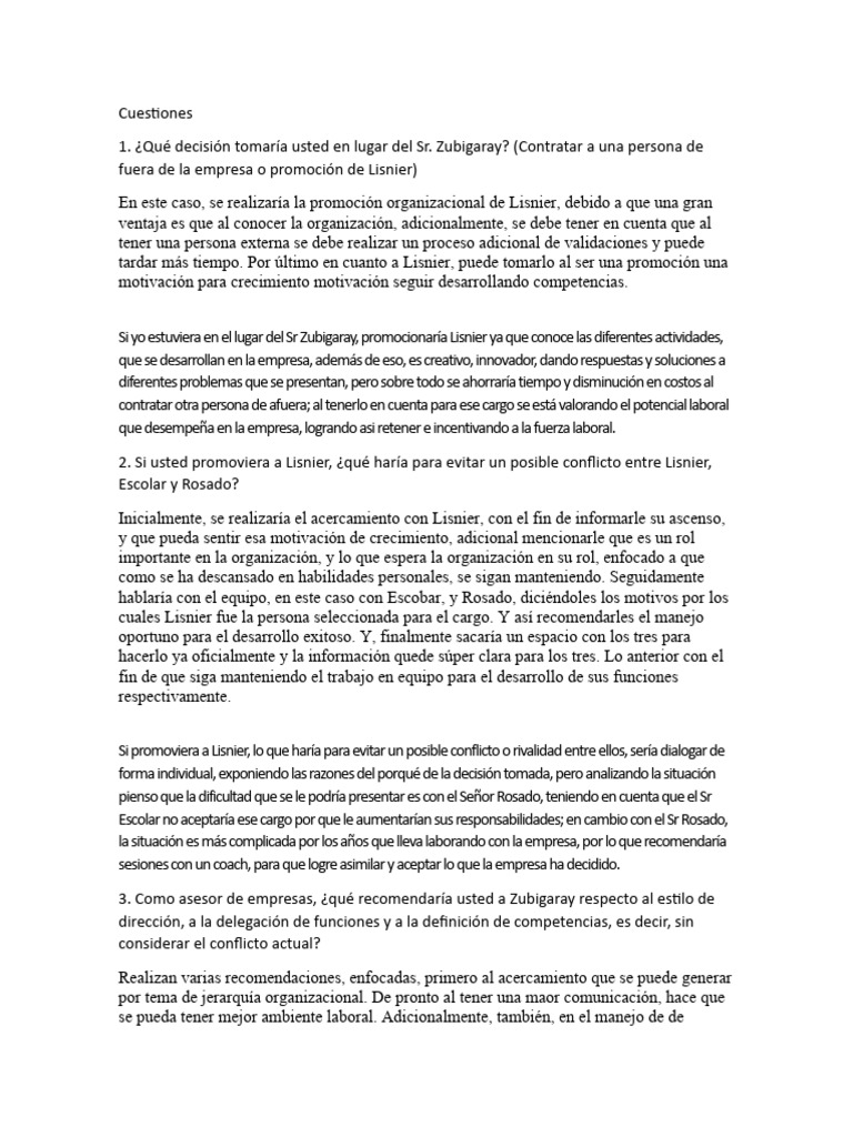 Cuestiones | PDF | Toma de decisiones | Business