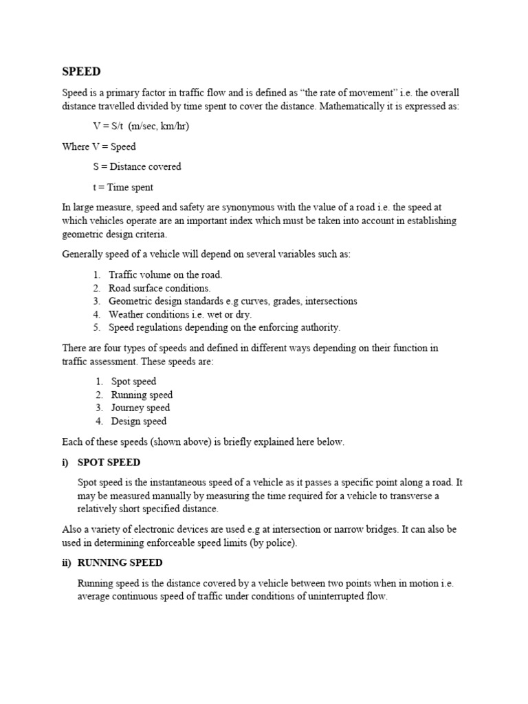 SPEED | PDF | Speed | Road