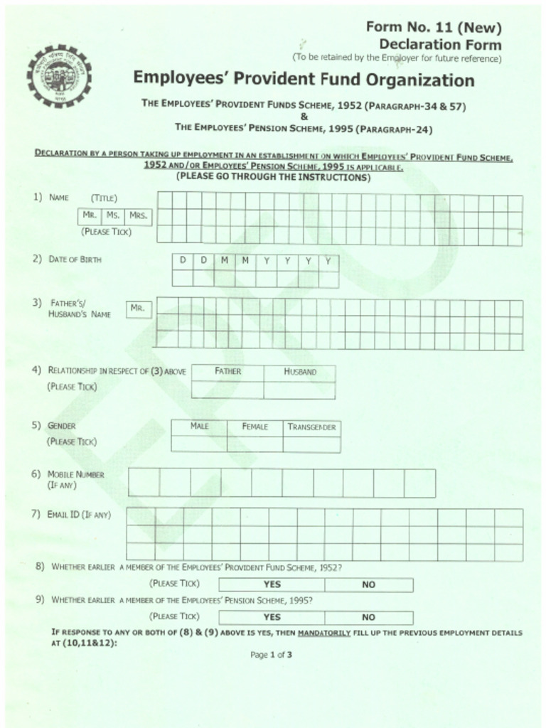 Epfo Form | PDF