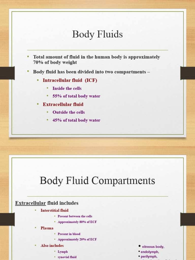 Lesson 9 Body Fluid | PDF | Physiology