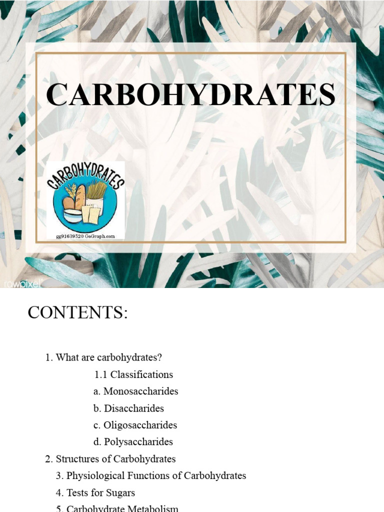 Module 3 Carbohydrate | PDF | Carbohydrates | Renewable Fuels