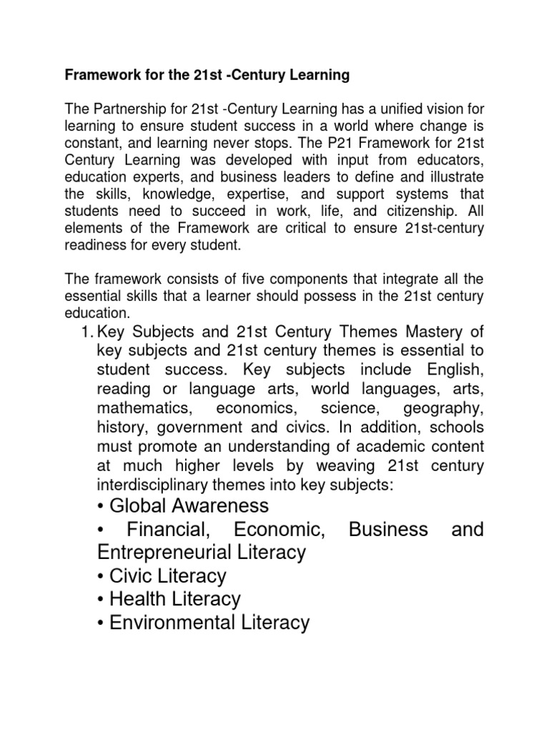 Four Cs of 21st Century Learning | PDF | Learning | Critical Thinking