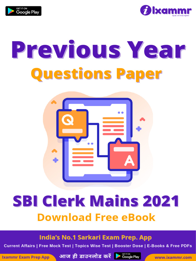SBI Clerk Mains Memory Based Question Paper 2021 | PDF | Finance ...
