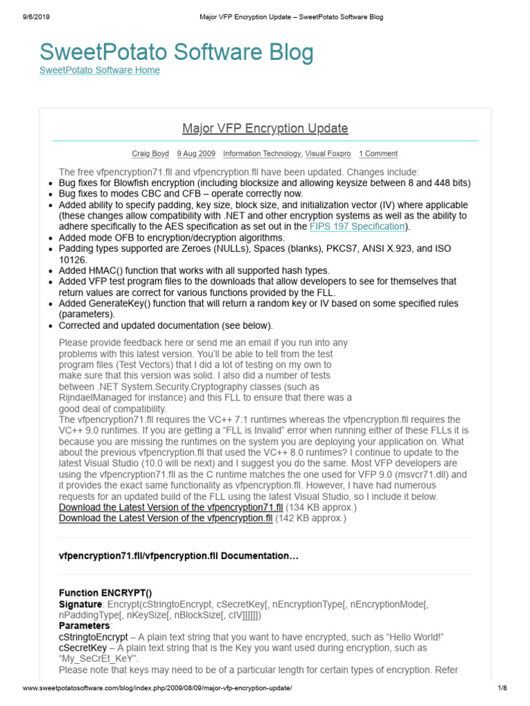 VFP Encryption Update Guide | PDF | Security Engineering | Computer Programming