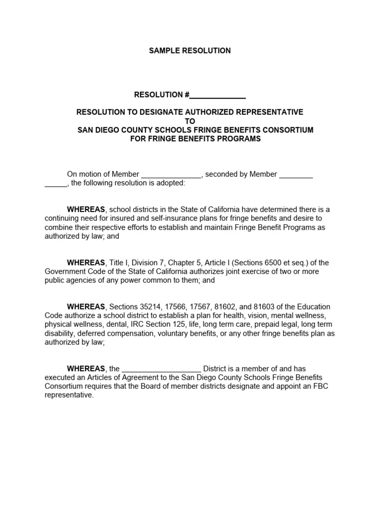 FBC Sample Board Resolution Designate Authorized Representative ...