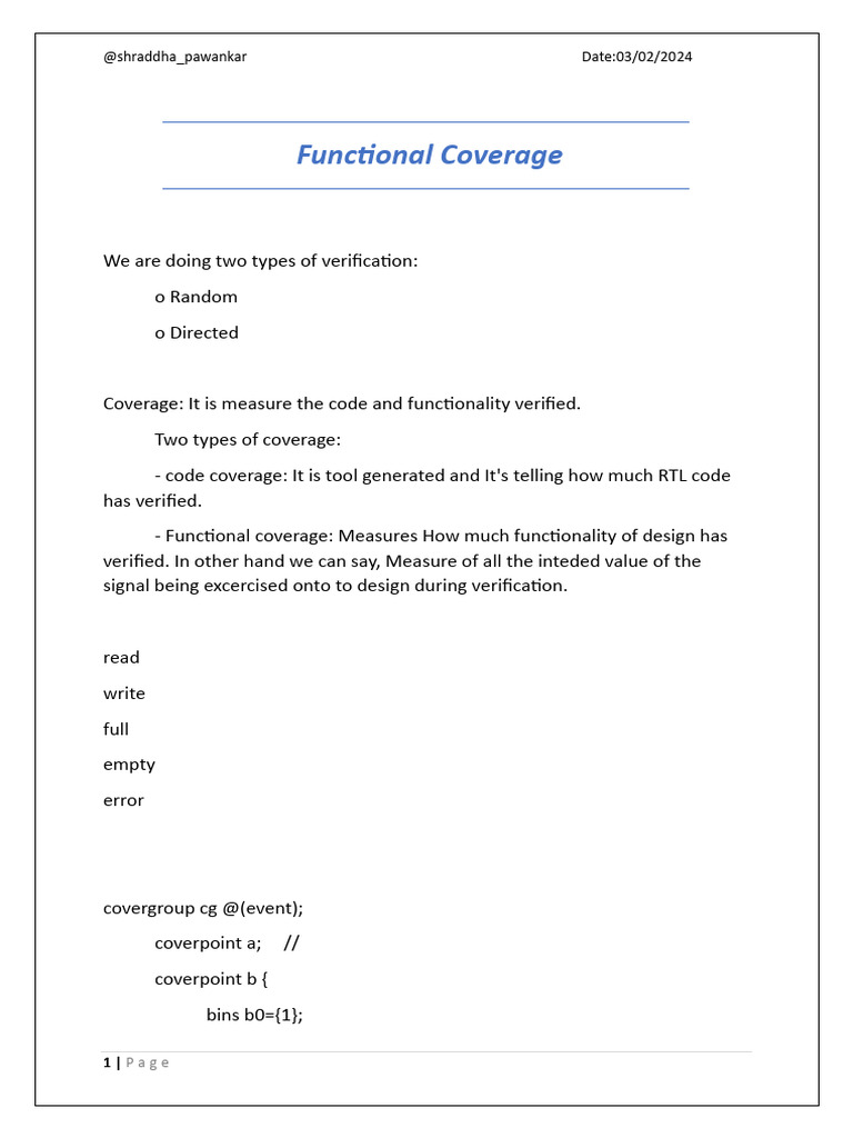 Functional Coverage Pdf Formal Verification Applied Mathematics