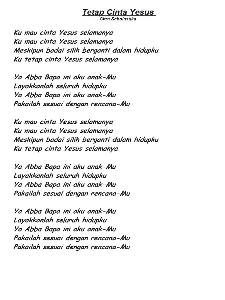 Ku Mau Tetap Cinta Yesus | PDF