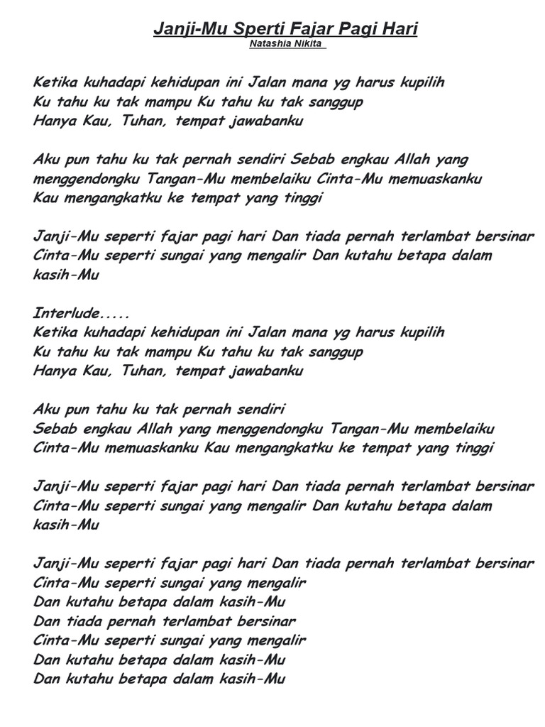 JanjiMu Sperti Fajar Pagi Hari | PDF | Puisi