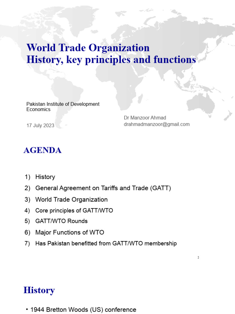 WTO Overview: History and Functions | PDF | World Trade Organization ...