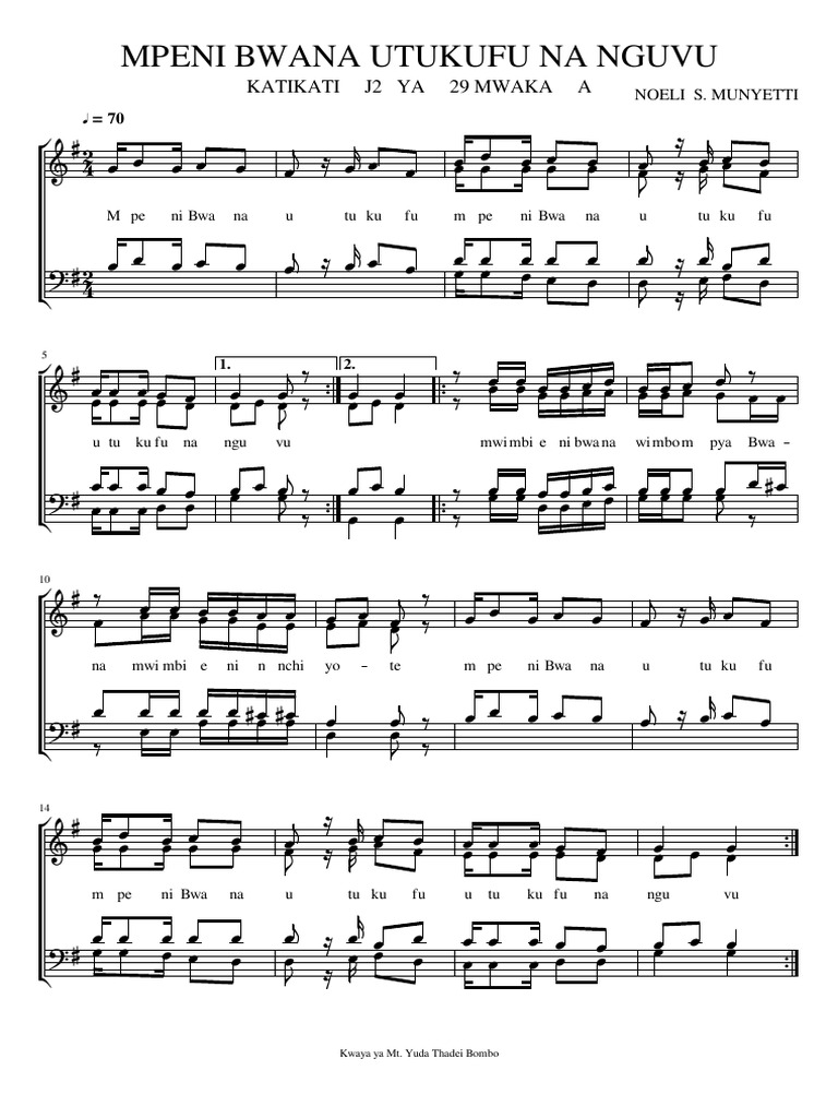 Mpeni Bwana Utukufu Na Nguvu-1 | PDF