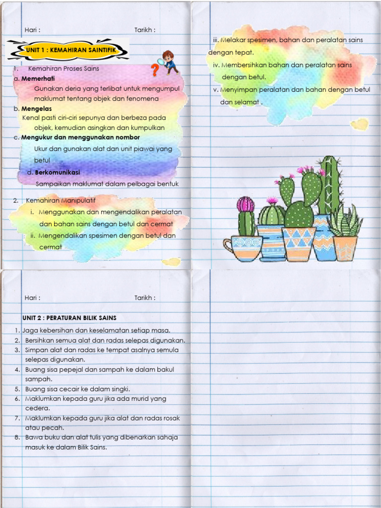 Nota Sains Tahun 2 | PDF