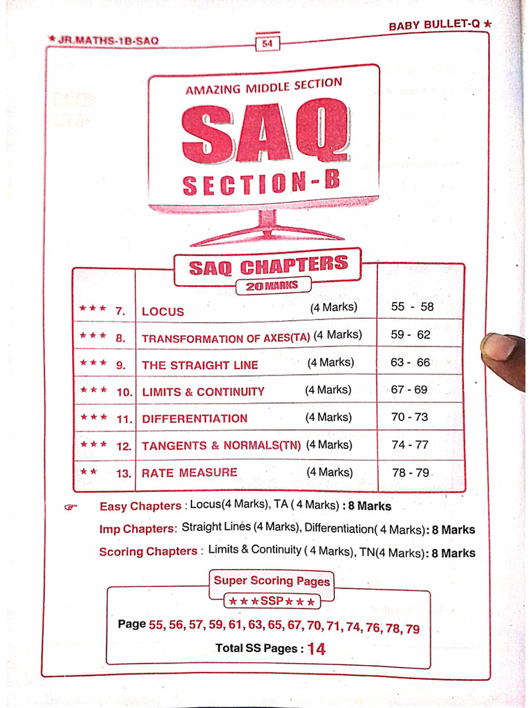 Maths-1b Ipe Saqs& Vsaqs | PDF