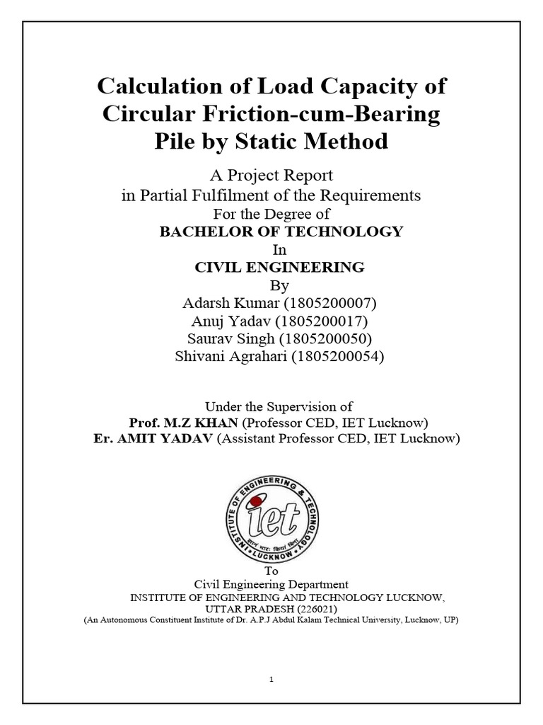 Pile Load Capacity Calculation Report | PDF | Deep Foundation ...