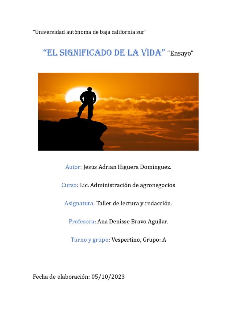 El Significado de La Vida | PDF | Significado de la vida | Motivación