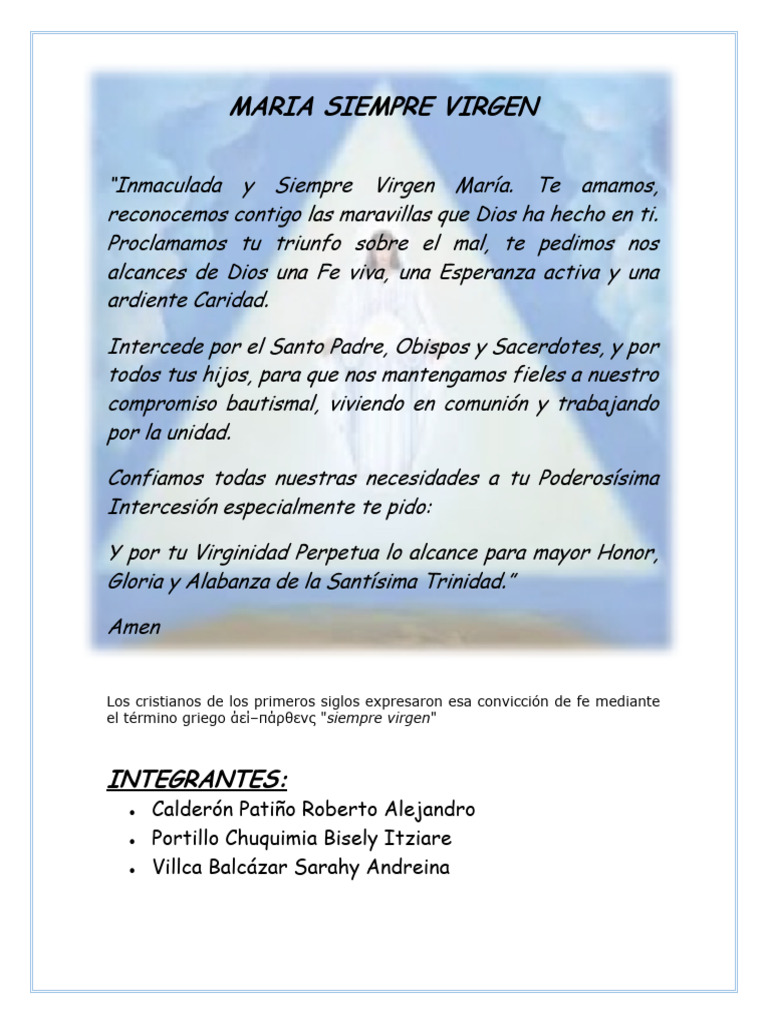 Maria Siempre Virgen Pdf María Madre De Jesús Familias