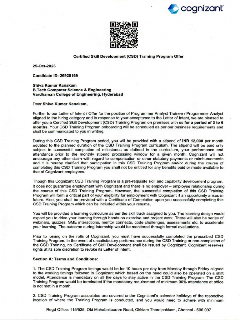 LOA (Offerletter) | PDF