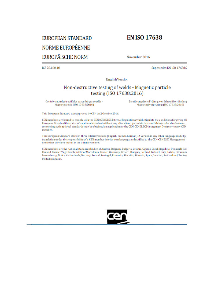 BS EN ISO 17638 -2016 | PDF