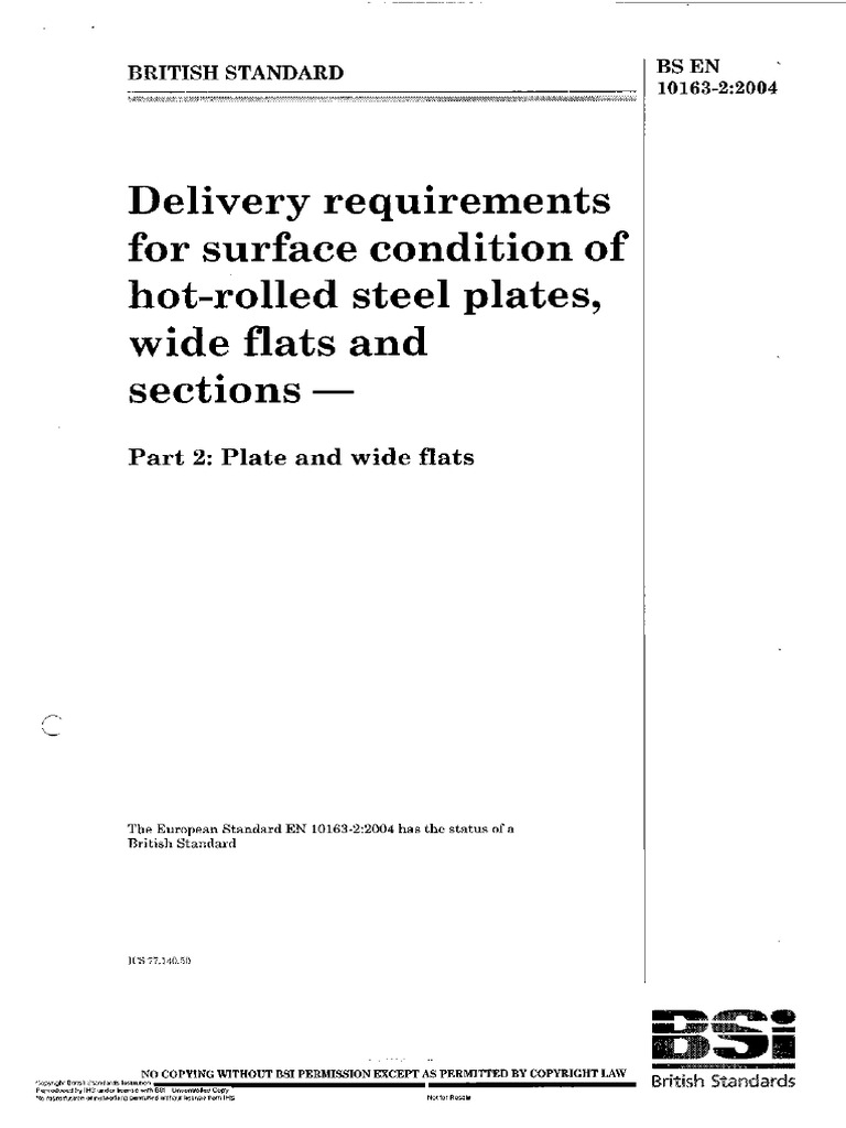BS en 10163-2 - 2004 | PDF