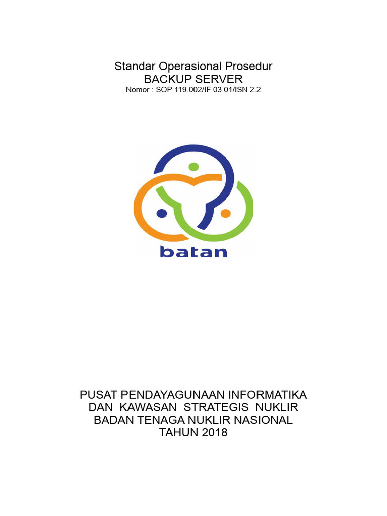 SOP NO 119 BACKUP SERVER-rev2018 | PDF | Hukum | Sains & Matematika