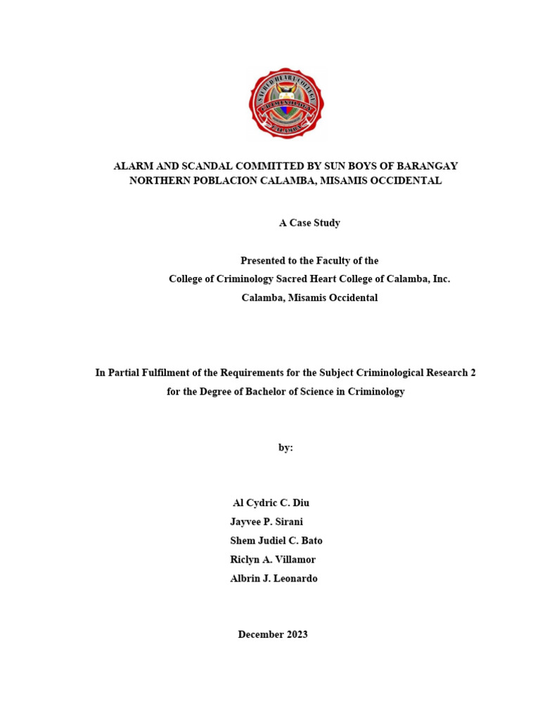 Alarms and Scandals Case Study | PDF | Policy | Gang