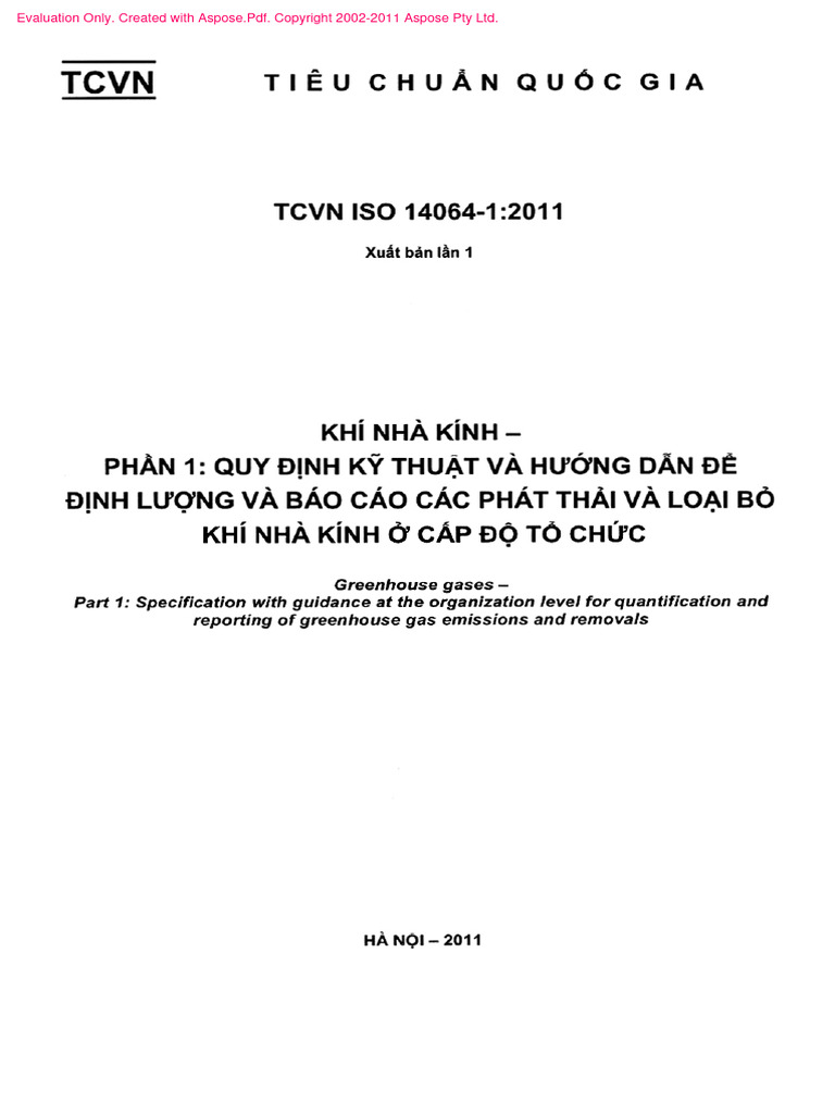 TCVN Iso 14064-1-2011 | PDF