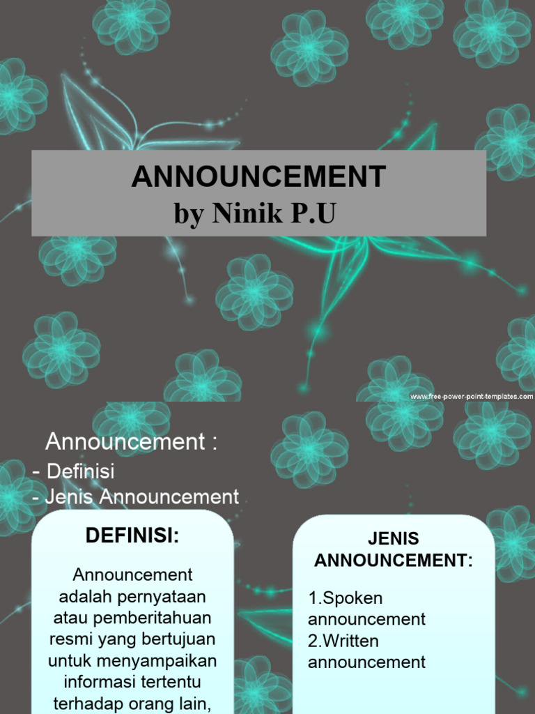 Announcement | PDF