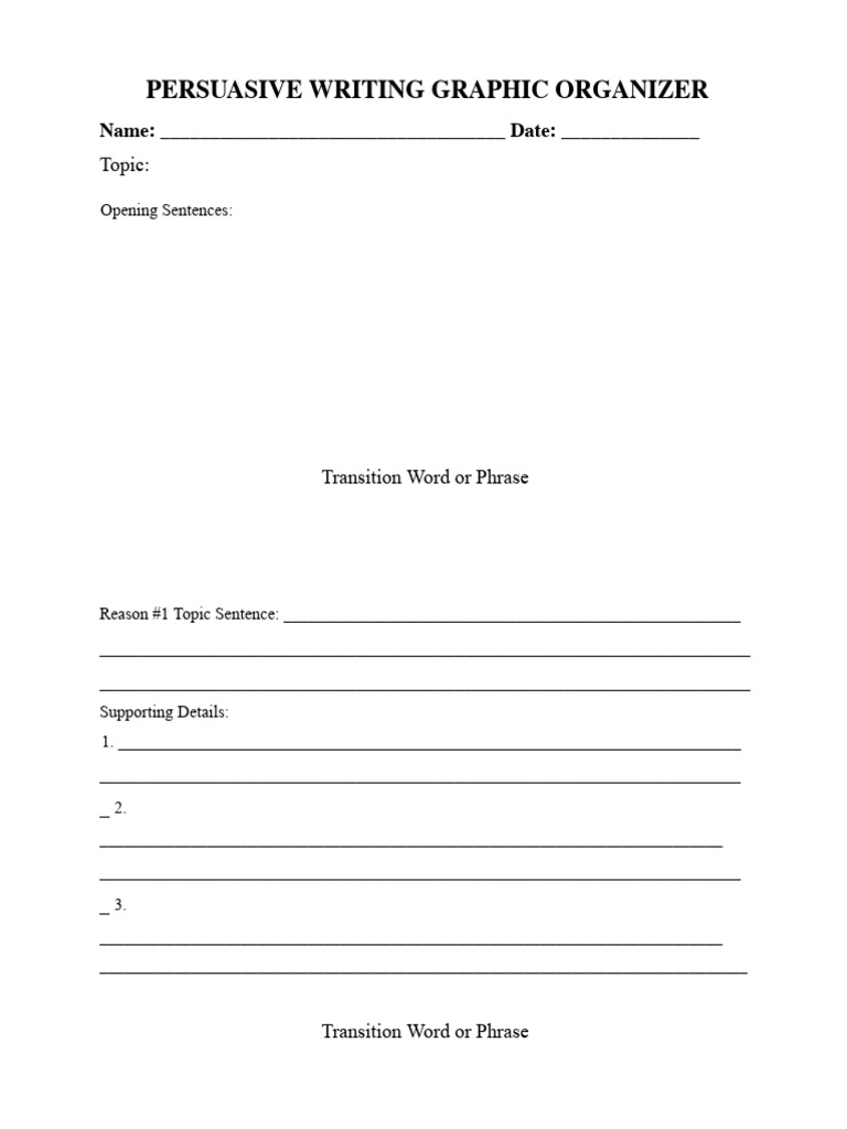Persuasive Writing - graphic_organizer | PDF | Argument | Reason