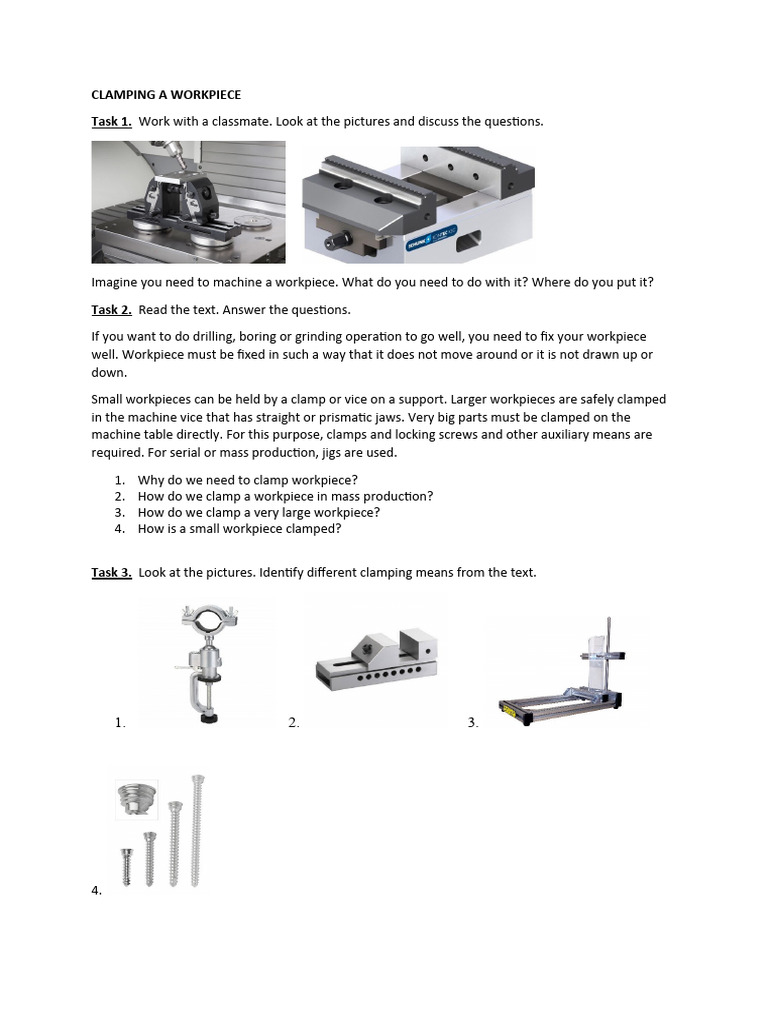 Clamping A Workpiece | PDF