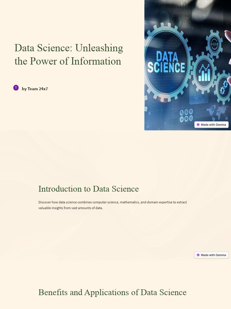 Data Science Unleashing the Power of Information | PDF | Data Analysis | Machine Learning