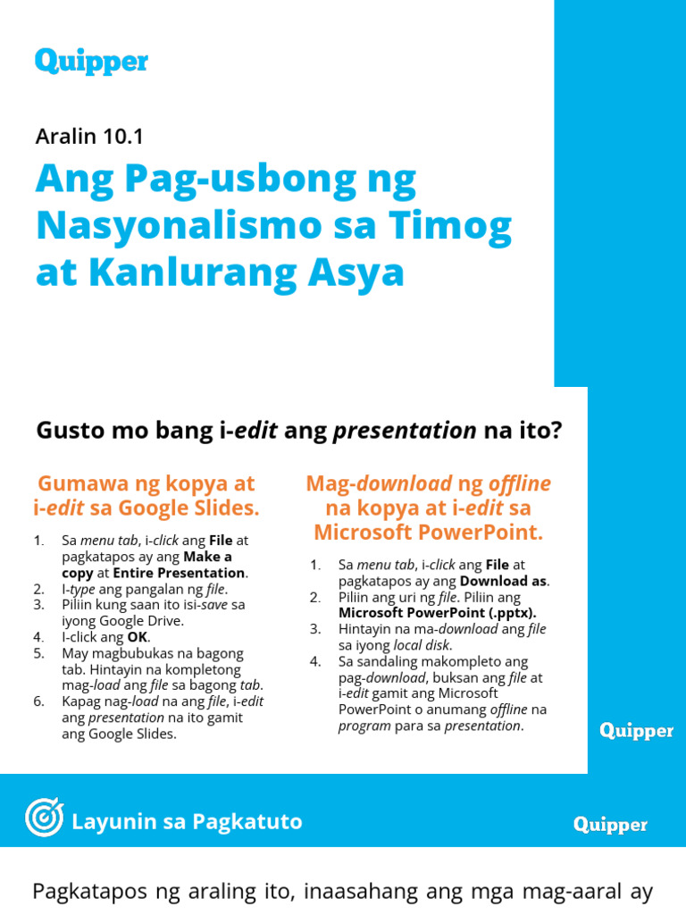 13 - ME AP 7 Q3 1001 Ang Pag-Usbong NG Nasyonalismo Sa Timog at ...