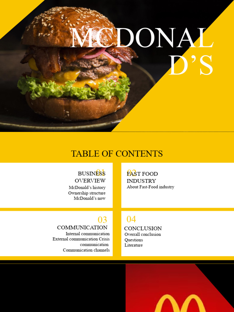 McDonald's ppt | PDF | Mc Donald's | Fast Food
