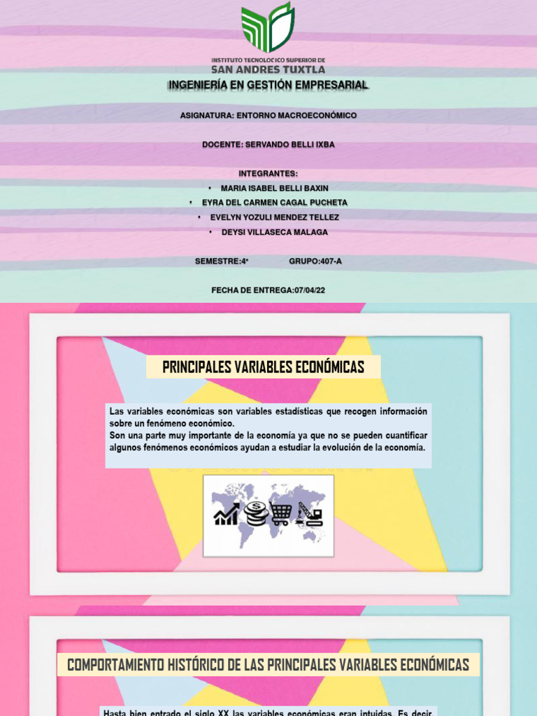 Comportamiento histórico de las principales variables económicas | PDF | Macroeconómica ...