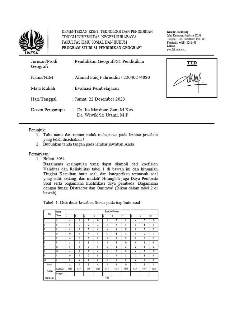 080 - Ahmad Faiq Fahruddin - 22B - UAS Evaluasi | PDF