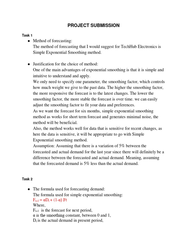 OPSCM Project - Mahima Sharma | PDF | Forecasting | Business