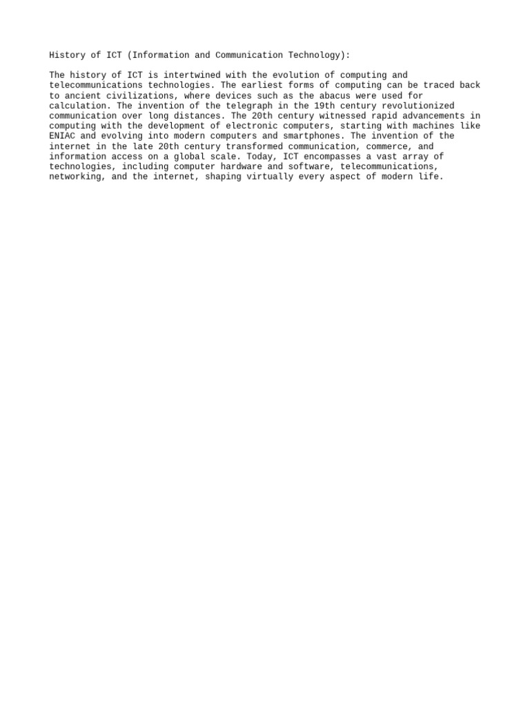 Evolution of ICT Technology | PDF | Politics | Technology & Engineering