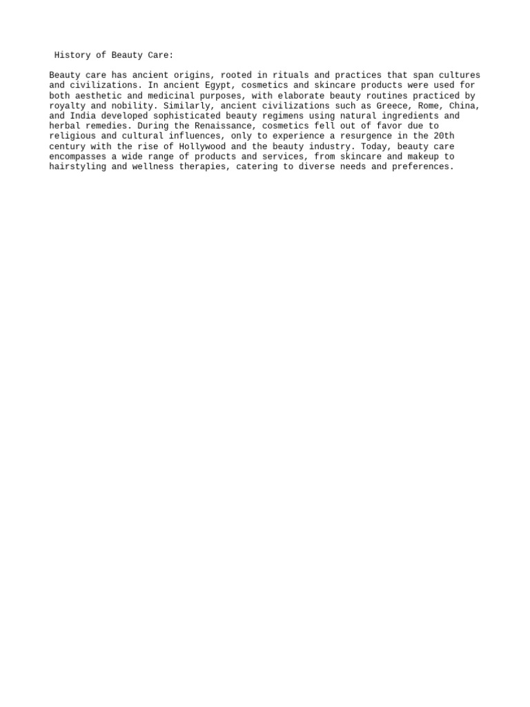 History of Global Beauty Care | PDF | Politics | Lifestyle